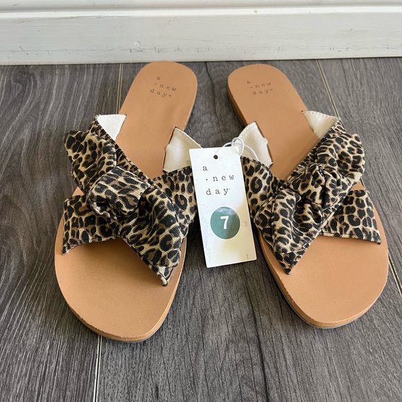 a new day | Shoes | Womens Leopard Print Slide On Sandals Size 7 | Poshmark